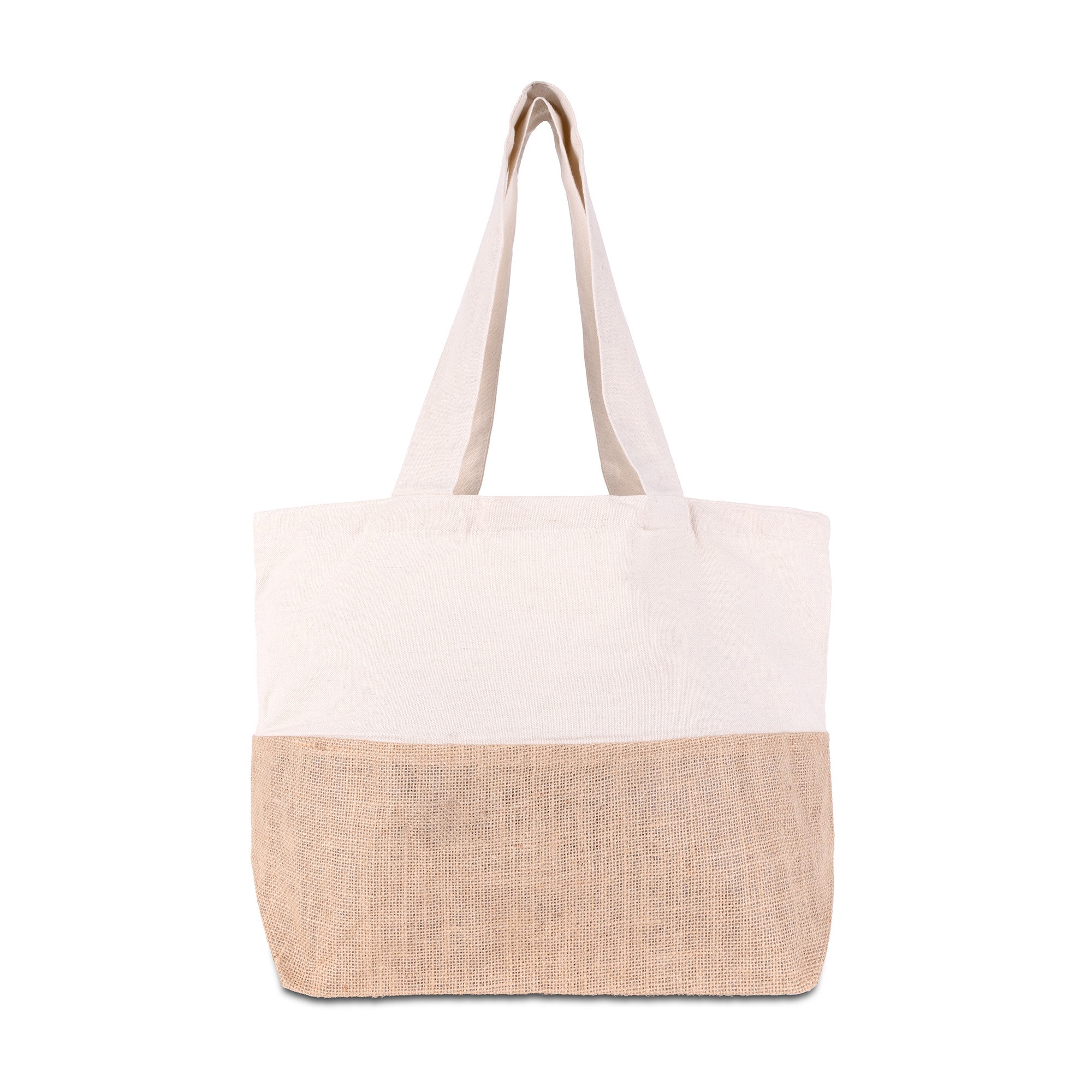 Cotton Canvas Tote Bag w/Jute Gusset - Promotional Tote Bags